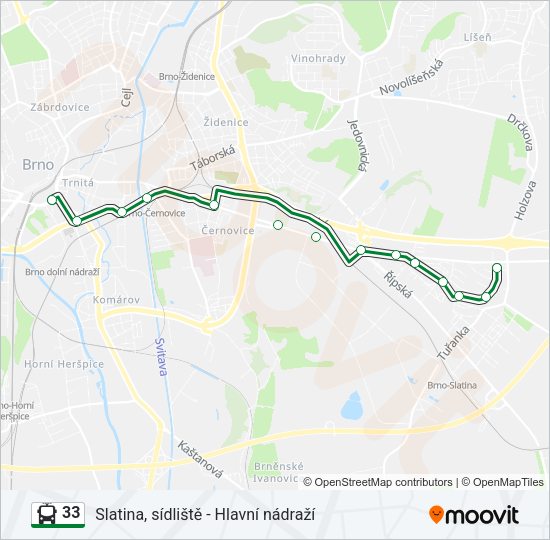 33 Route: Schedules, Stops & Maps - Úzká (Updated)