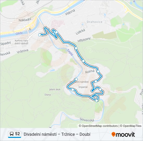 52 Route: Schedules, Stops & Maps - Karlovy Vary, Tržnice (Updated)