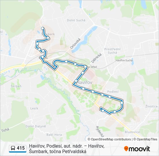 415 Route: Schedules, Stops & Maps - Havířov, Podlesí, Aut. Nádr. (Updated)