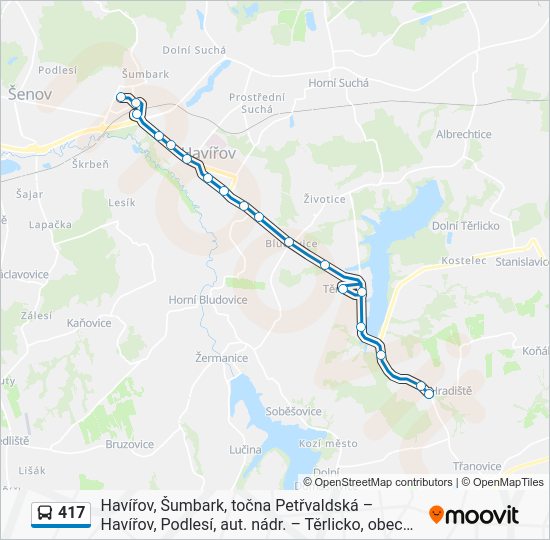 417 Route: Schedules, Stops & Maps - Havířov, Šumbark, Obránců Míru ...
