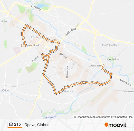 215 Route: Schedules, Stops & Maps - Opava, Globus (Updated)