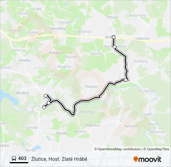 403 Route: Schedules, Stops & Maps - Žlutice, Host. Zlaté Hrábě (Updated)