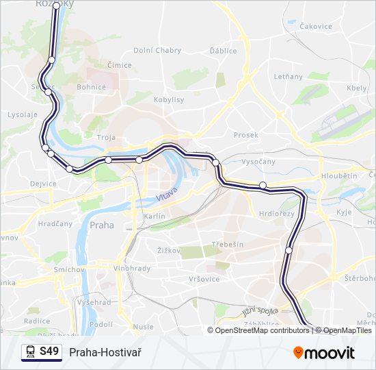 s49 Route: Schedules, Stops & Maps - Praha-Hostivař (Updated)