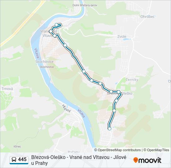 445 Route: Schedules, Stops & Maps - Vrané N.Vlt.,Žel.St. (Updated)