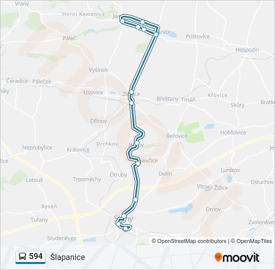 594 Route: Schedules, Stops & Maps - Šlapanice (Updated)