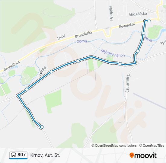 807 Route: Schedules, Stops & Maps - Krnov, Aut. St. (Updated)