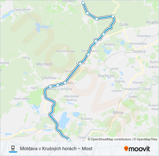 OS 92807 Trasa: Jízdní řády, zastávky a mapy - Most (Aktualizováno)