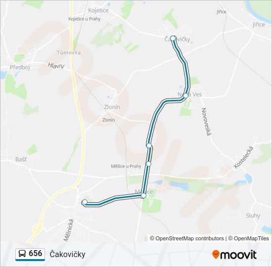 656 Route: Schedules, Stops & Maps - Čakovičky (Updated)