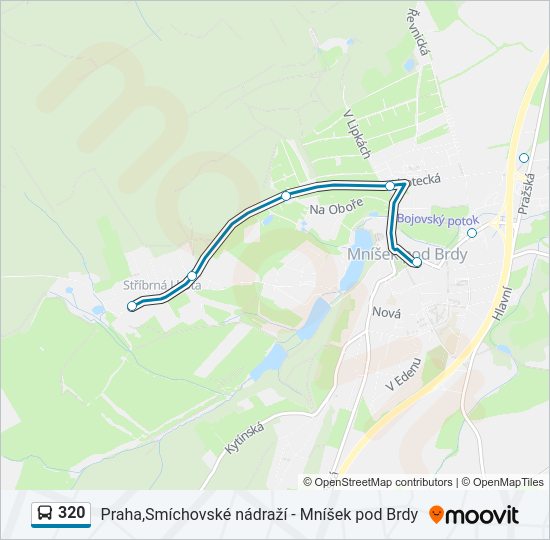 320 Route: Schedules, Stops & Maps - Mníšek P.Brdy,Stříbrná Lhota (Updated)