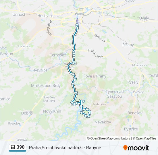 390 Route: Schedules, Stops & Maps - Praha,Smíchovské Nádraží (Updated)