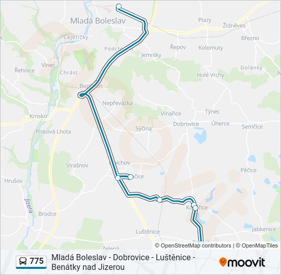 775 Route: Schedules, Stops & Maps - Smilovice,Rejšice (Updated)