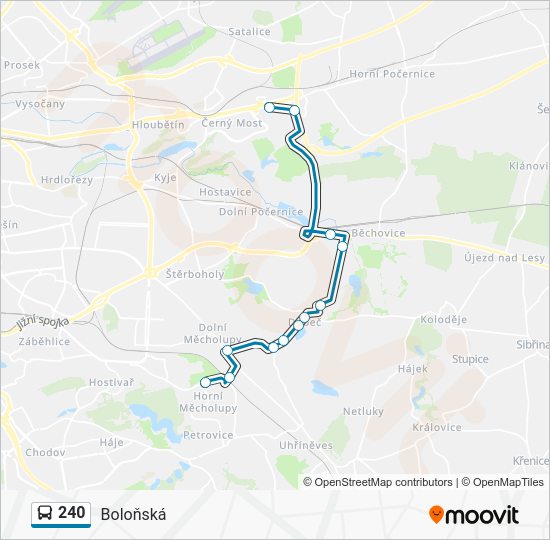240 Route: Schedules, Stops & Maps - Boloňská (Updated)