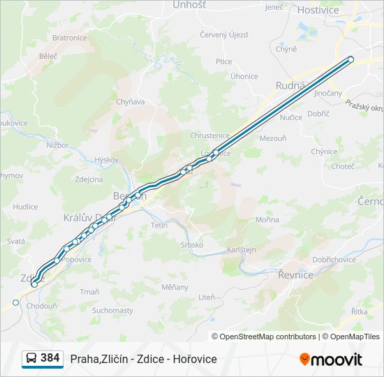 384 Route: Schedules, Stops & Maps - Praha,Zličín (Updated)