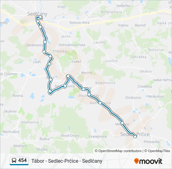 454 Route: Schedules, Stops & Maps - Sedlec-Prčice,Nám. (Updated)