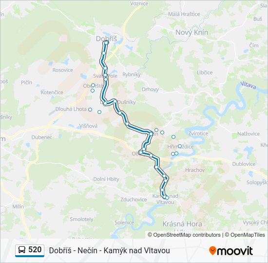 520 Route: Schedules, Stops & Maps - Dobříš,Nám. (Updated)