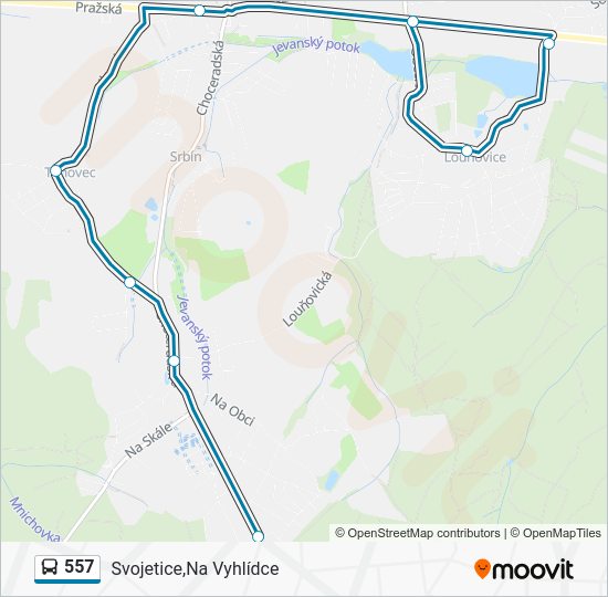 557 Route: Schedules, Stops & Maps - Svojetice,Na Vyhlídce (Updated)