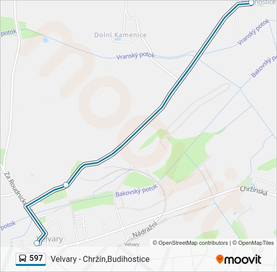 597 Route: Schedules, Stops & Maps - Velvary,Nám. (Updated)