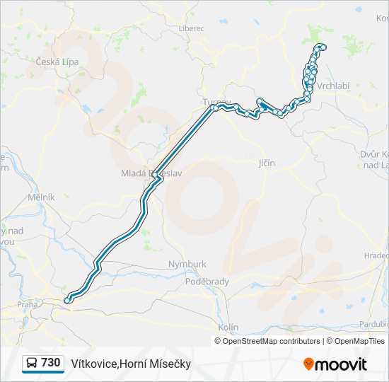 730 Route: Schedules, Stops & Maps - Vítkovice,Horní Mísečky (Updated)
