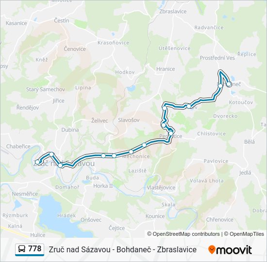 778 Route: Schedules, Stops & Maps - Bohdaneč (Updated)