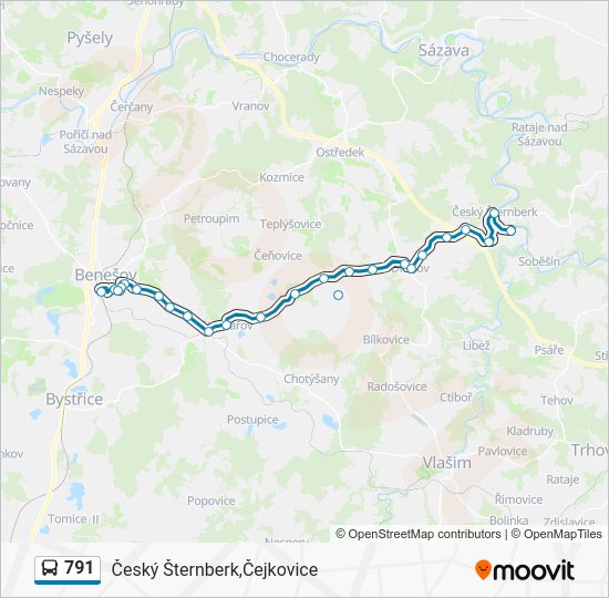 791 Route: Schedules, Stops & Maps - Český Šternberk,Čejkovice (Updated)