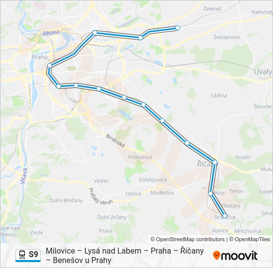 s9 Route: Schedules, Stops & Maps - P.-Hor. Počernice (Updated)