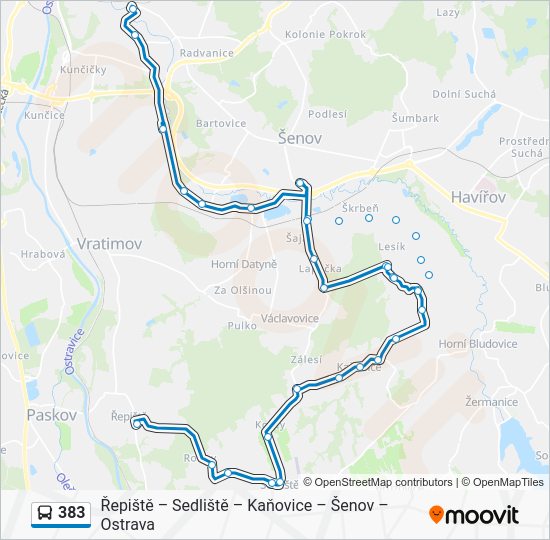383 Route: Schedules, Stops & Maps - Ostrava, Hranečník (Updated)