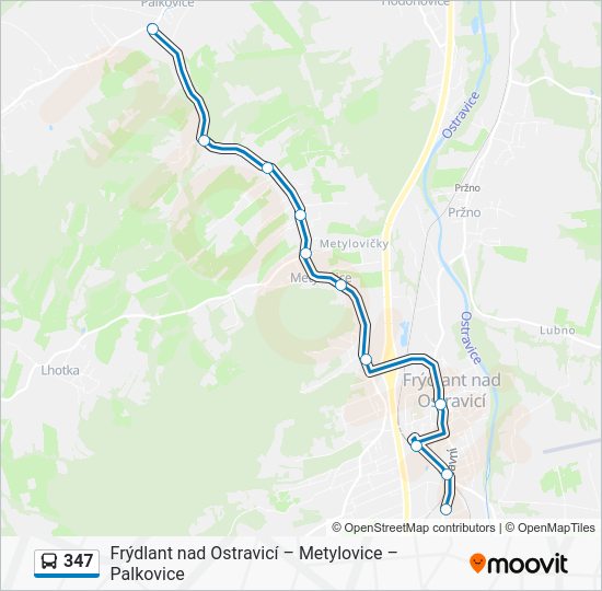 347 Route: Schedules, Stops & Maps - Frýdlant Nad Ostravicí, Norma ...