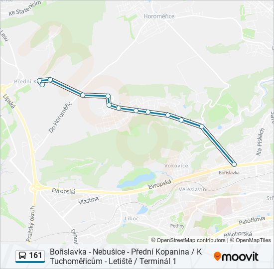 161 Route: Schedules, Stops & Maps - Bořislavka (Updated)