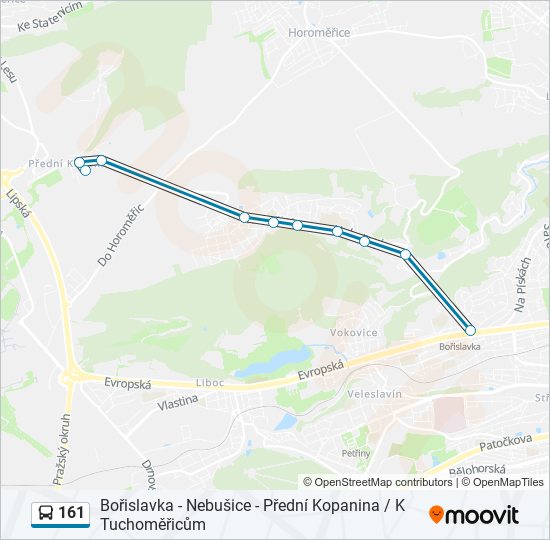 161 Route: Schedules, Stops & Maps - Bořislavka (Updated)