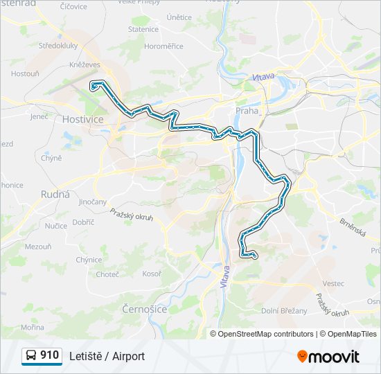 910 Route: Schedules, Stops & Maps - Letiště / Airport (Updated)