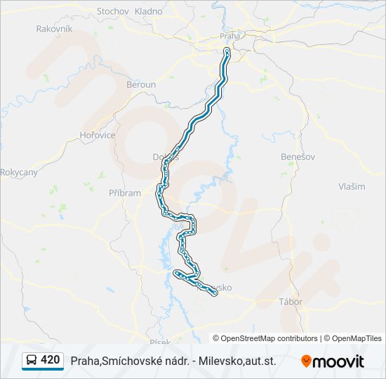 420 Route: Schedules, Stops & Maps - Praha,Smíchovské Nádraží (Updated)