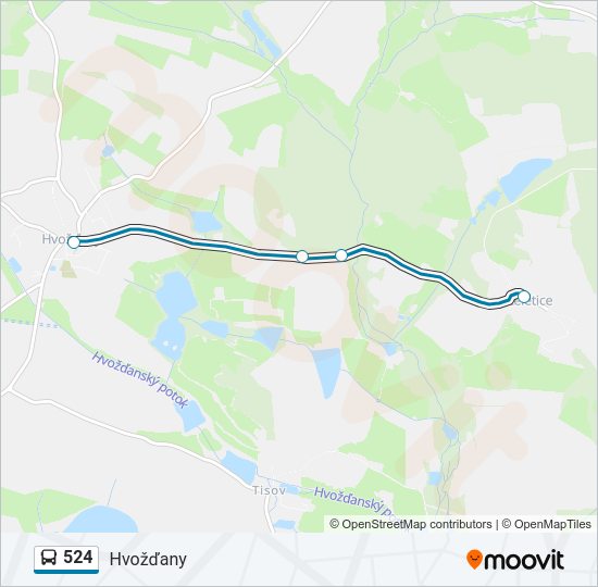 524 Route: Schedules, Stops & Maps - Hvožďany (Updated)