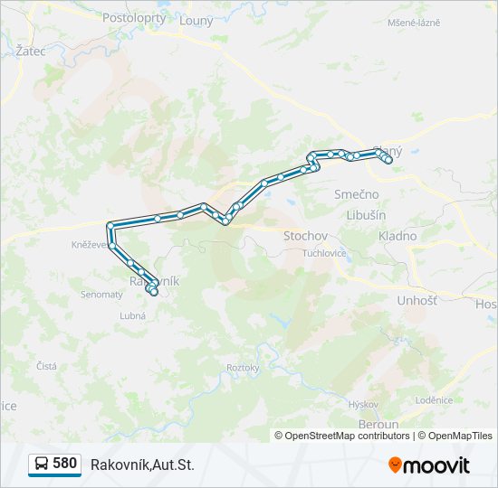580 Route: Schedules, Stops & Maps - Rakovník,Aut.St. (Updated)