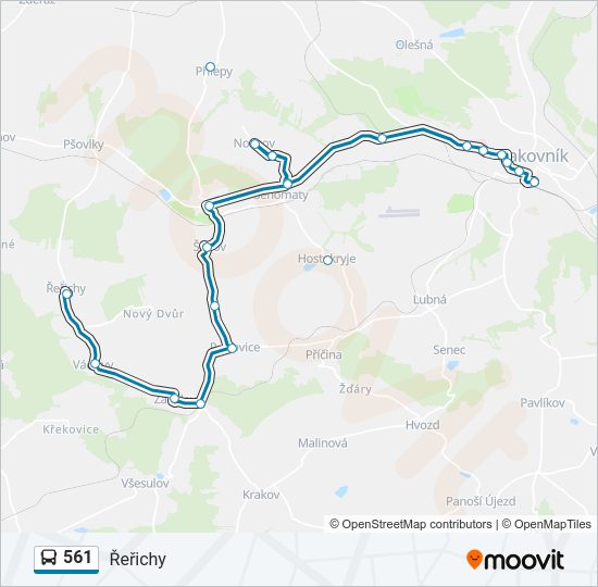 561 Route: Schedules, Stops & Maps - Řeřichy (Updated)