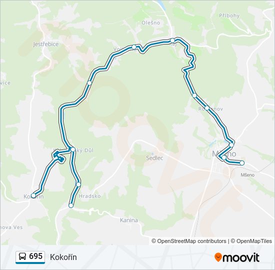 695 Route: Schedules, Stops & Maps - Kokořín (Updated)