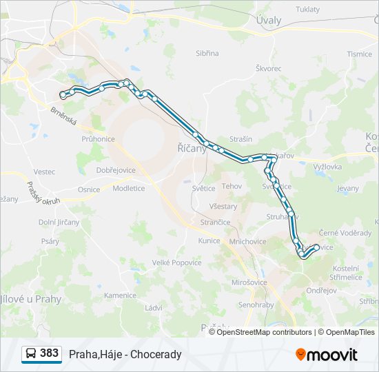 383 Route: Schedules, Stops & Maps - Zvánovice (Updated)