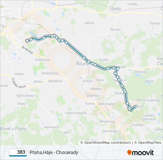 383 Route: Schedules, Stops & Maps - Zvánovice (Updated)