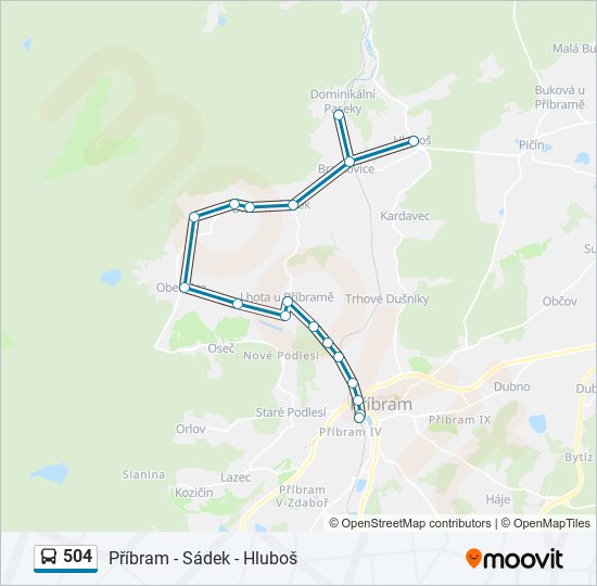 504 Route: Schedules, Stops & Maps - Příbram,Aut.Nádr. (Updated)