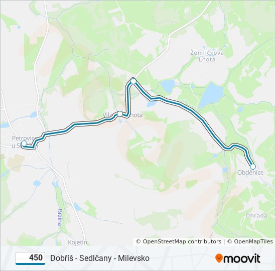450 Route: Schedules, Stops & Maps - Petrovice,Obděnice (Updated)