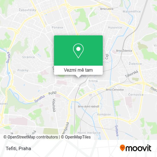 Jak se dostat do Tefiti v Brno pomocí vlak, tramvaj nebo autobus?