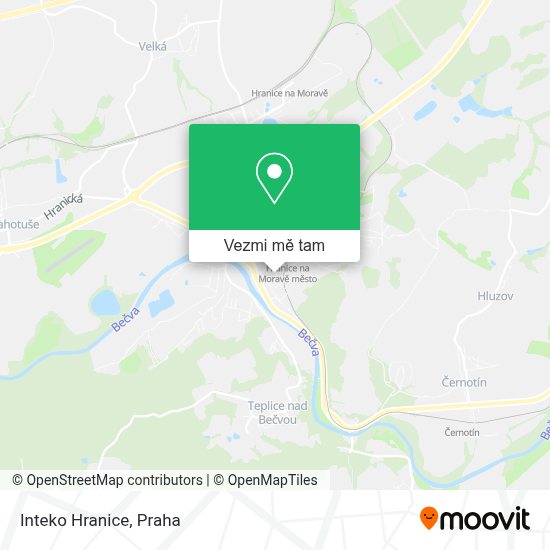 Jak se dostat do Inteko Hranice v Praha pomocí vlak nebo autobus?