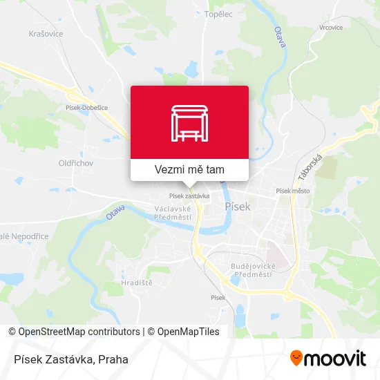 Písek Zastávka – trasy, jízdní řády a ceny