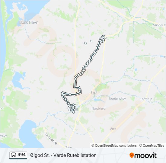 494 Rute: Rejseplaner, stop & kort - Varde Rutebilstation (Opdateret)