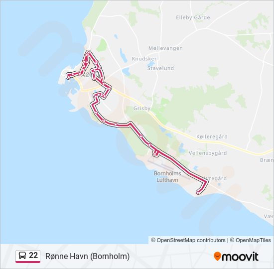 22 Route: Schedules, Stops & Maps - Rønne Havn (Bornholm) (Updated)
