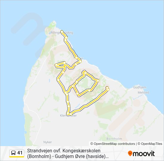 41 Rute: Rejseplaner, stop & kort - Strandvejen V. Kongeskærskolen ...
