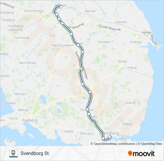 030 Rute: Rejseplaner, stop & kort - Svendborg St. (Opdateret)