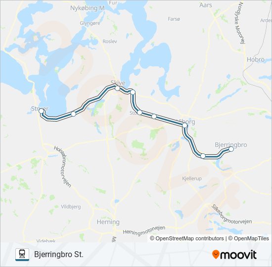 030 Rute: Rejseplaner, stop & kort - Bjerringbro St. (Opdateret)
