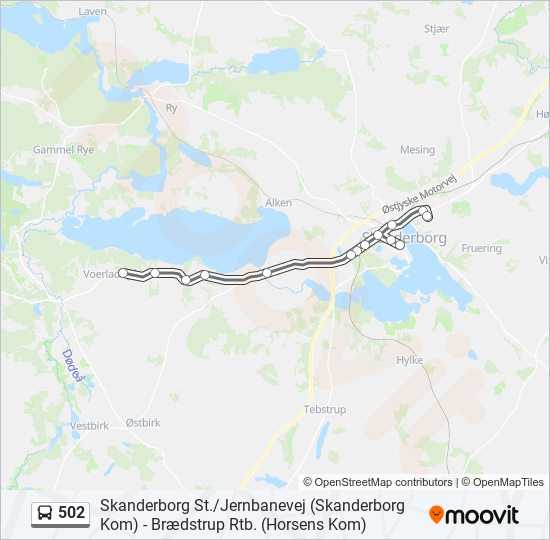 502 Rute: Rejseplaner, stop & kort - Holmedal (Opdateret)