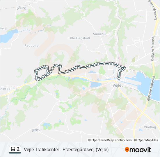 2 Rute: Rejseplaner, stop & kort - Krogagervej V Sleldeparken (Vejle ...