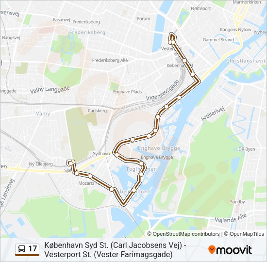 17 Route: Schedules, Stops & Maps - Sjælør St. (Updated)